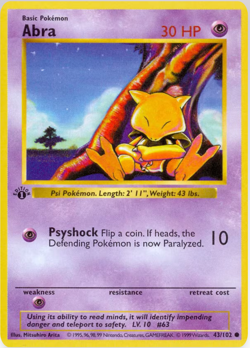 Abra - Normal – Gengar Store